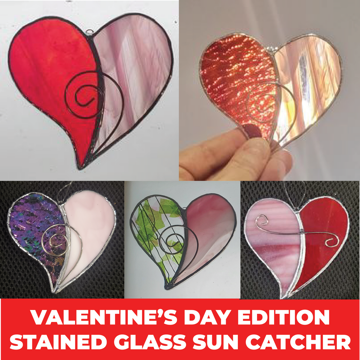 1-Day Beginner Stained Glass Sun Catcher - Valentine's Day Edition ...
